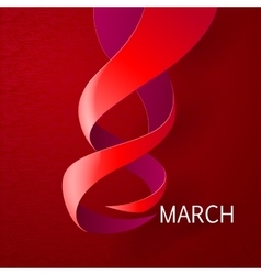 Ribbon march 8 greeting card Royalty Free Vector Image