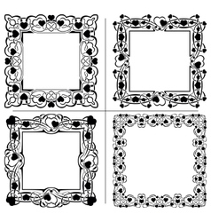 Set doodle black borders Royalty Free Vector Image