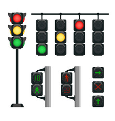 Traffic lights realistic Royalty Free Vector Image