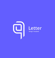 Letter q or number 9 construction logo icon Vector Image