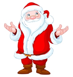 Happy santa cartoon waving hand Royalty Free Vector Image