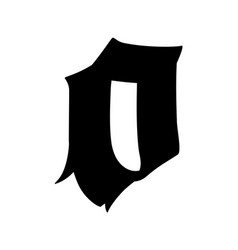 Letter p in gothic style alphabet symbol Vector Image