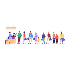 People queue waiting line Royalty Free Vector Image