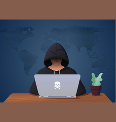 Hacker in hoodie Royalty Free Vector Image - VectorStock