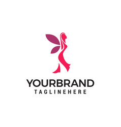 Sexy woman hand drawn logo design concept template