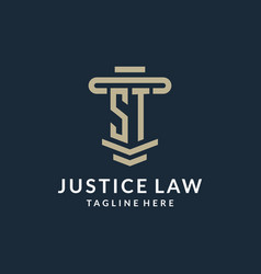 Letter st wedding monogram logo design Royalty Free Vector