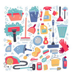 Household and housekeeping equipment cleaning Vector Image