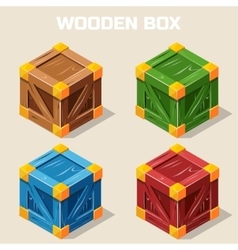 Wooden box game element Royalty Free Vector Image