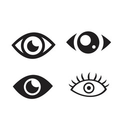 Eyes icon set isolated eye collection Royalty Free Vector