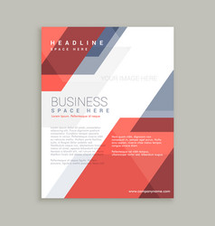 Modern red and blue wave business brochure Vector Image