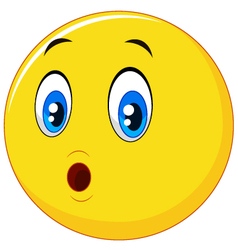 Dumbfounded emoticon face cartoon on isolated back