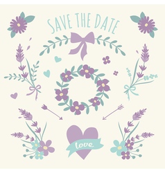 Wedding day design invitation lavender flowers vector by dolcevita ...