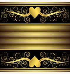 Valentine background with gold heart vector