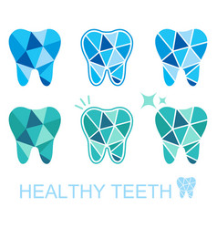 Tooth symbol set Royalty Free Vector Image - VectorStock