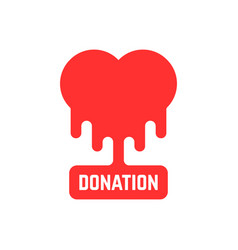 Two hands hold red blood drop blood donation Vector Image