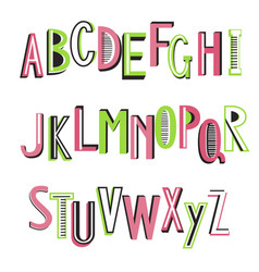 Alphabet colorful letters set Royalty Free Vector Image