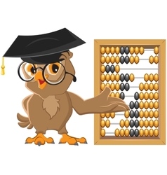 Owl math teacher showing multiplication table Vector Image