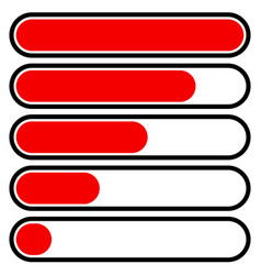 Fluid progress loading bar 100 90 80 70 60 50 40 Vector Image