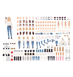Stylish young girl creation set or diy kit Vector Image