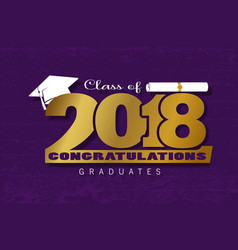 Congratulations graduates emblem design Royalty Free Vector