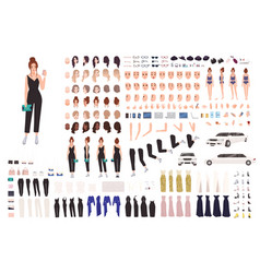 Stylish young girl creation set or diy kit Vector Image