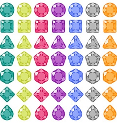 Cut precious gem stones set Royalty Free Vector Image