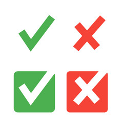 Right and wrong icon hand drawn of green check Vector Image