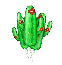 Realistic inflatable cactus air balloon Royalty Free Vector