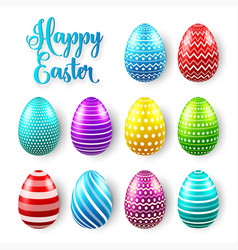 Easter eggs colored set spring holidays in april Vector Image