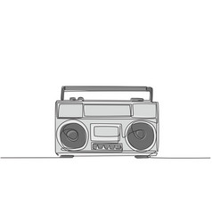 Single continuous line drawing sound speaker Vector Image