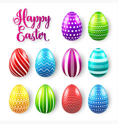 Easter eggs colored set spring holidays in april Vector Image