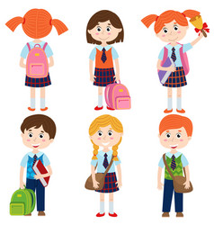 Set of isolated children and school supplies Vector Image