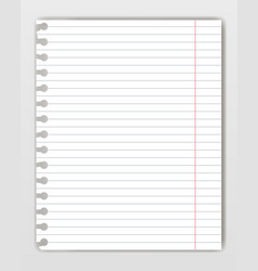 School timetable template on copy book sheet Vector Image