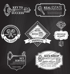 Set of linear chalk badges labels logo templates Vector Image