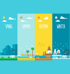 Four seasons banners Royalty Free Vector Image
