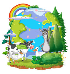 Cartoon earth isolated Royalty Free Vector Image