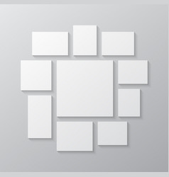 Empty collage nine frames images photo Royalty Free Vector