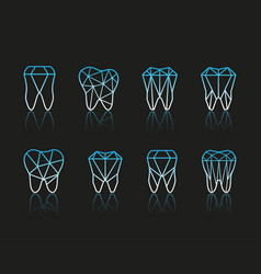 Tooth symbol set Royalty Free Vector Image - VectorStock
