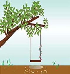 Tree with a swing Royalty Free Vector Image - VectorStock