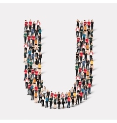 Group people letter form Royalty Free Vector Image