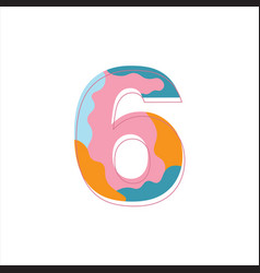 Cute and funny colorful 6 number characters Vector Image