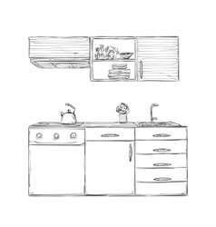 Kitchen cupboards Royalty Free Vector Image - VectorStock