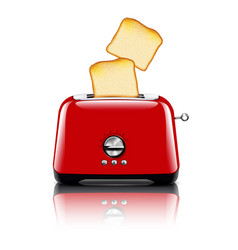 Red toaster kitchen equipment Royalty Free Vector Image