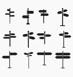 Hand drawn wooden street signs doodle sign post Vector Image