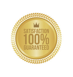Guaranteed premium quality gold sign round label Vector Image