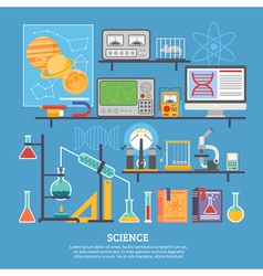 Diagnostic laboratory poster with lab equipments Vector Image