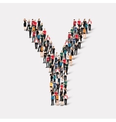 Group people letter form Royalty Free Vector Image