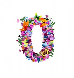Floral numbers colorful flowers number 2 Vector Image