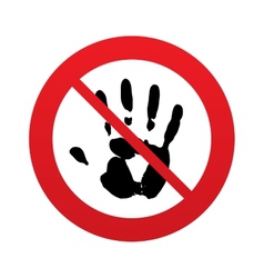 Hand print sign icon stop symbol Royalty Free Vector Image