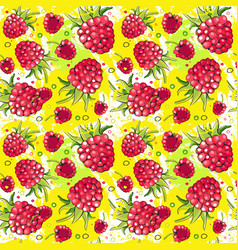 Raspberry seamless pattern Royalty Free Vector Image